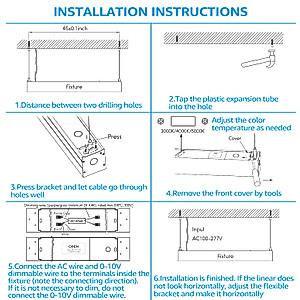 LEONLITE 4FT Linkable LED Linear Light, 40W 4600LM 3000K 4000K 5000K Downlight Selectable, 3CCT Up Down LED Kitchen Island, ETL Listed Aluminum Dimmable Office Light Fixture, Matte Black, Pack of 4