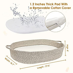 Baby Changing Basket - Thick Foam Pad with Wipeable Water-Resistant Pad Cover, Security Strap, Moses Basket Changing Table Topper Changing Pad