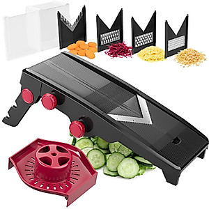 Mueller Multi Blade Adjustable Mandoline Cheese/Vegetable Slicer, Cutter, Shredder with Precise Maximum Adjustability