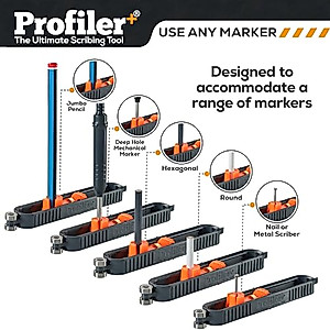 Profiler+ - The Ultimate Scribing Tool - Transfer the Outline of Any Surface onto Any Material - Woodworking Scribe Tool, Precise Contour Gauge Scriber & Construction Tool