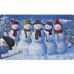 Toland Home Garden 800302 Snowman Photobomb Winter Door Mat 18x30 Inch Outdoor Doormat for Entryway Indoor Entrance