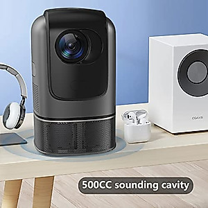 Unitedtime Projector with 5G WiFi Bluetooth Support 1080p Video Projector 8500 Lumens with Building in Speakers Foldaway Stand, for Home Theater Support HDMI, USB, PC, TV Box, iOS & Android Phone