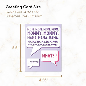 ALY LOU Mom Birthday Card For Mother, Wife Her, Thank you Grandma Stepmom Kawaii Greeting Card for Parents (Mom mom mom ...)