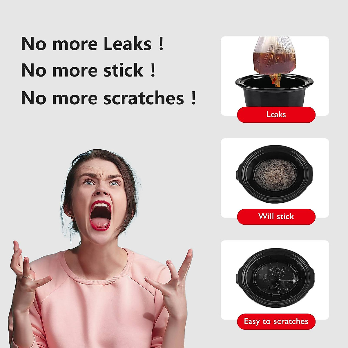 Magikichen 6-7 Quart Oval Silicone Slow Cooker Liners,For Crockpot Liners,Reusable Crock pot Divider Insert,BPA-Free, Dishwasher Safe