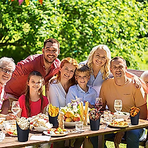 Rtteri 150 Pcs Disposable Charcuterie Cups 16 oz French Fry Cups Black Popcorn Box Kraft Paper for Easter Party Serving Treats Dessert Snack Food