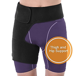 Health Gear Groin Support Bandage, Hip Brace Thigh Compression Sleeve, Breathable Unisex Hip Thigh Support Brace Muscle Strain Prevention Belt Sports Protector