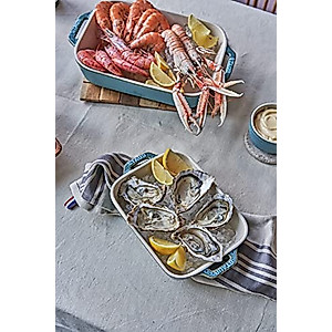 STAUB Ceramics Rectangular Baking Dish Set, Casserole Dish, Baking Pans for Lasagna, Cake, 2-Piece, Rustic Turquoise