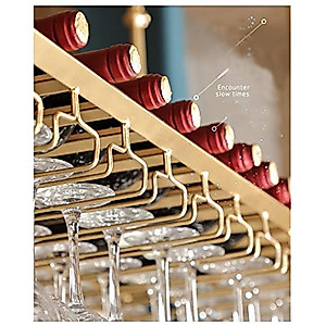 Stylish Simplicity Down Wine Glass Stylish Simplicity Rack Vintage Wrought Iron Household Simple Goblet Bracket Kitchen Cutlery Bottle Holder Adjustable Height Bar Floating Wine Rack (Golden 120 * 3
