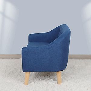 AFBKSS&BB Kids Chair, Double seat Children Reclining Couch, Toddler Preschool Sofa Living Room Child Sofa Chair Baby Sofa Bed (Blue)