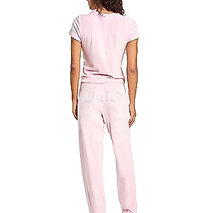 Juicy Couture Two Piece Velvet Fleece Lounge Sleep Set (as1, alpha, l, regular, regular, Pink)