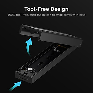 SABRENT USB 3.2 10Gbps Type C Tool Free Enclosure for M.2 PCIe NVMe and SATA SSDs (EC-SNVE)
