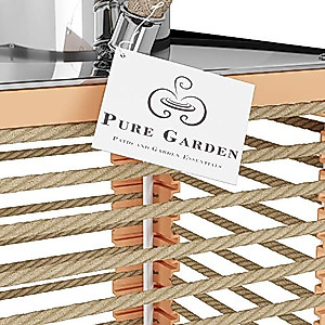 Pure Garden 50-LG1085 Solar Powered LED Outdoor/Indoor Flickering Flameless Candle Lantern Decorative Light with Rope Accents (Natural)