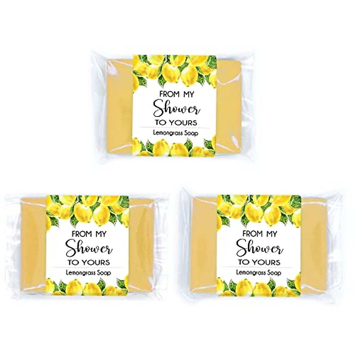 Lemon From My Shower to Yours Favors, DIY Set of 24, Mini Soap Favors for Baby or Bridal Shower, All Natural & Vegan