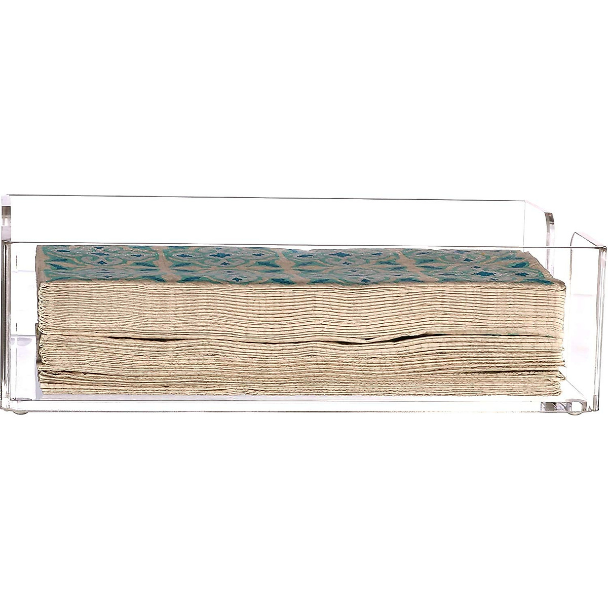 Cq acrylic Clear Napkin Holders for kitchen,Guest Towel Basket,PaperTowel Holder in Clear,Cocktail and Guest Napkin Holder,9 Inch