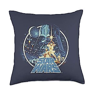 Star Wars Vintage Group Shot Logo Throw Pillow
