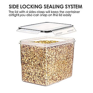 Vtopmart Airtight Food Storage Containers 6 Pieces - Plastic BPA Free Kitchen Pantry Storage Containers for Sugar,Flour and Baking Supplies - Dishwasher Safe - Include 24 Labels, Black