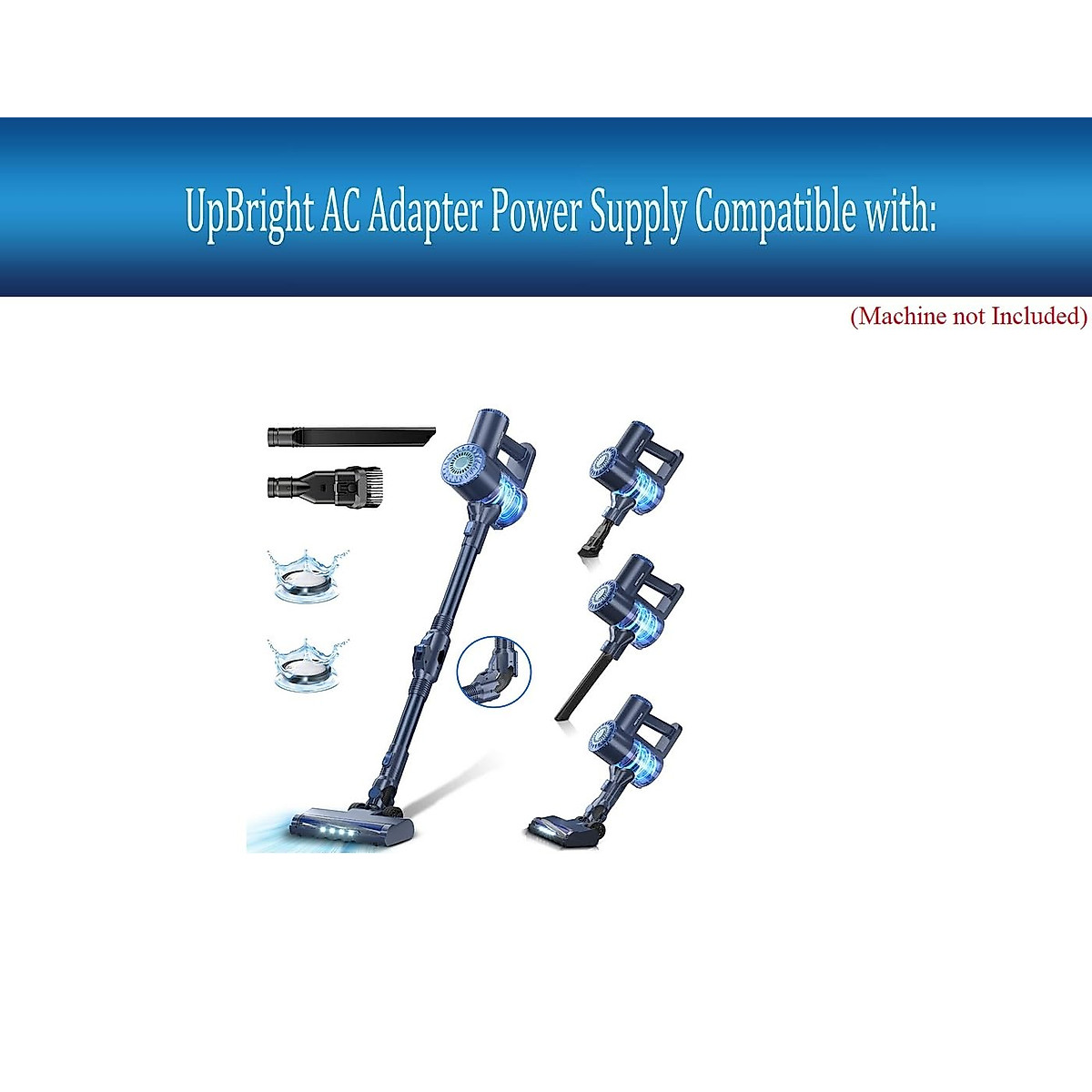 UpBright 27V AC/DC Adapter Compatible with PRETTYCARE W100 W300 X3 W400 W200 P1 Pro P3 P4 22.2V 2500mAh 2600mAh 22.2VDC Li-ion Battery Cordless Stick Vacuum Cleaner 27VDC 0.5A Power Supply Charger PSU