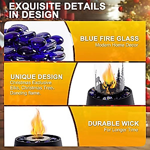 STAR PATIO Tabletop Fire Pit - Fire Bowl with Fire Glass, Ethanol Fire Pit, Unique Design Mini Personal Fireplace for Indoor & Garden - Bio Ethanol Fuel, Decor Birthday Gifts, FB001