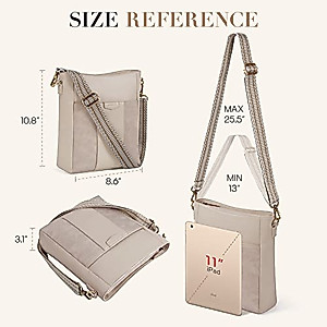 Missnine Crossbody Bags for Women Vegan Leather Crossbody Purse Fashion Shoulder Bucket Bag with Adjustable Guitar Strap