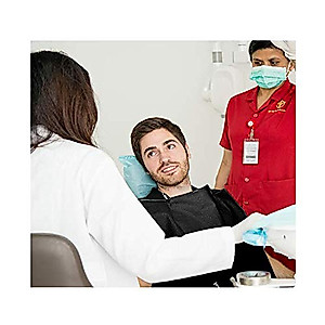 Pack of 500 Black Dental Bibs, Waterproof Bibs 13" x 18" Disposable Patient Bibs, Dentist Bibs, Waterproof Tattoo Bibs, Dental Patient Bibs, Dental Bib, Dental Napkins