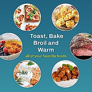 Elite Gourmet by Maximatic Americana Collection ETO147M Diner 50’s Retro Countertop Toaster oven, Bake, Toast, Fits 8” Pizza, Temperature Control & Adjustable 60-Minute Timer 1000W, 2 Slice, Mint