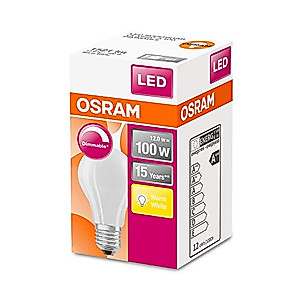 OSRAM LED lamp/Base: E27 / Warm White / 2700 K / 12 W/Replacement for 100 W Incandescent Bulb/LED Retrofit Classic A DIM [Energy Efficiency Class A++] / Pack of 10