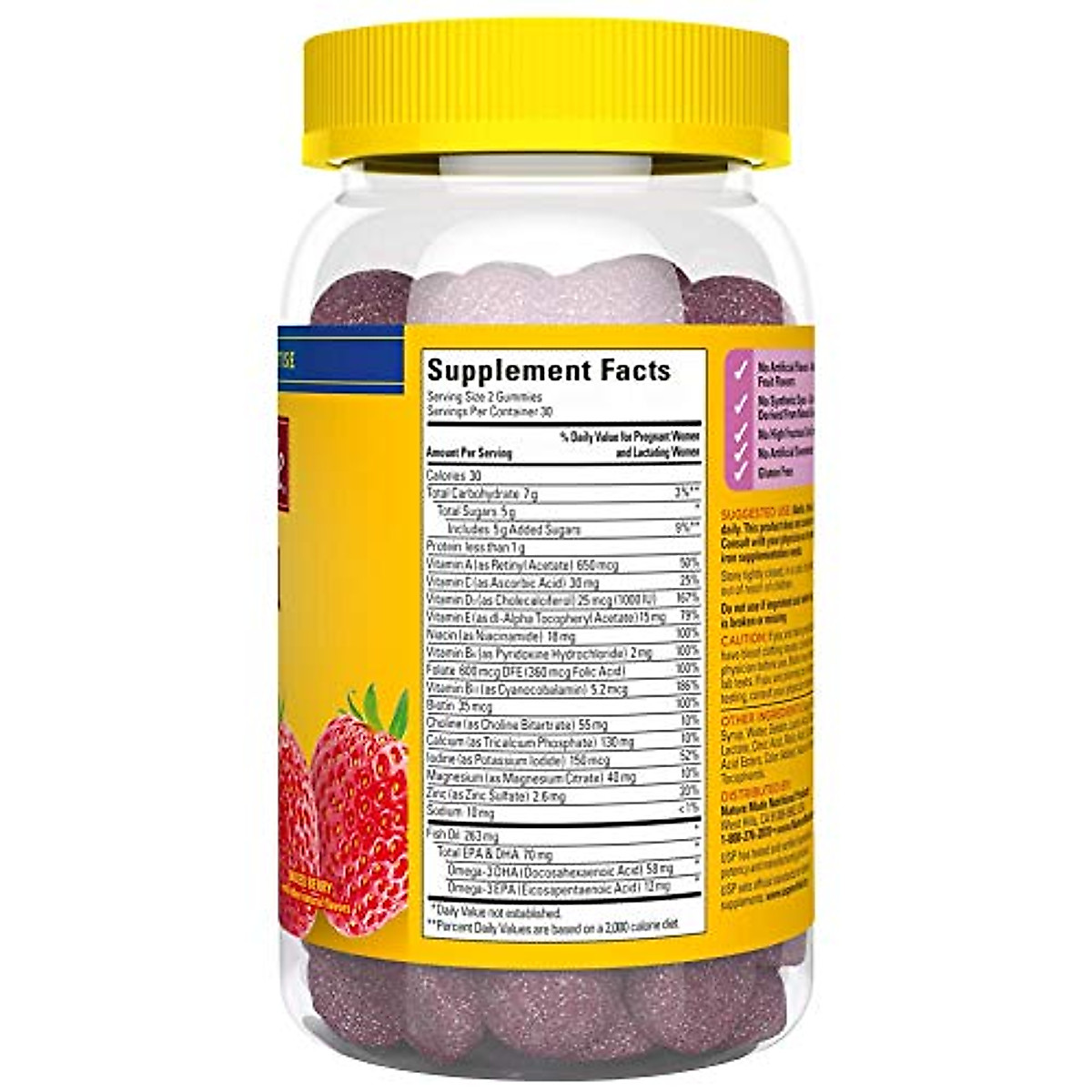 Nature Made Prenatal Gummies with DHA and Folic Acid, Prenatal Vitamin and Mineral Supplement for Daily Nutritional Support, 60 Gummies, 30 Day Supply