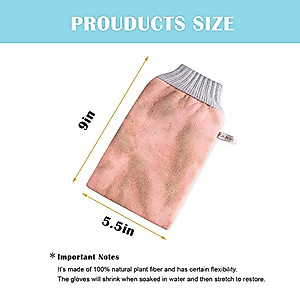 KDK Exfoliating Bath Gloves,Loofahs Body Scrub Mitts,Exfoliating Washcloth for Women and Men.(2PCS Pink&Blue Tie-dye)