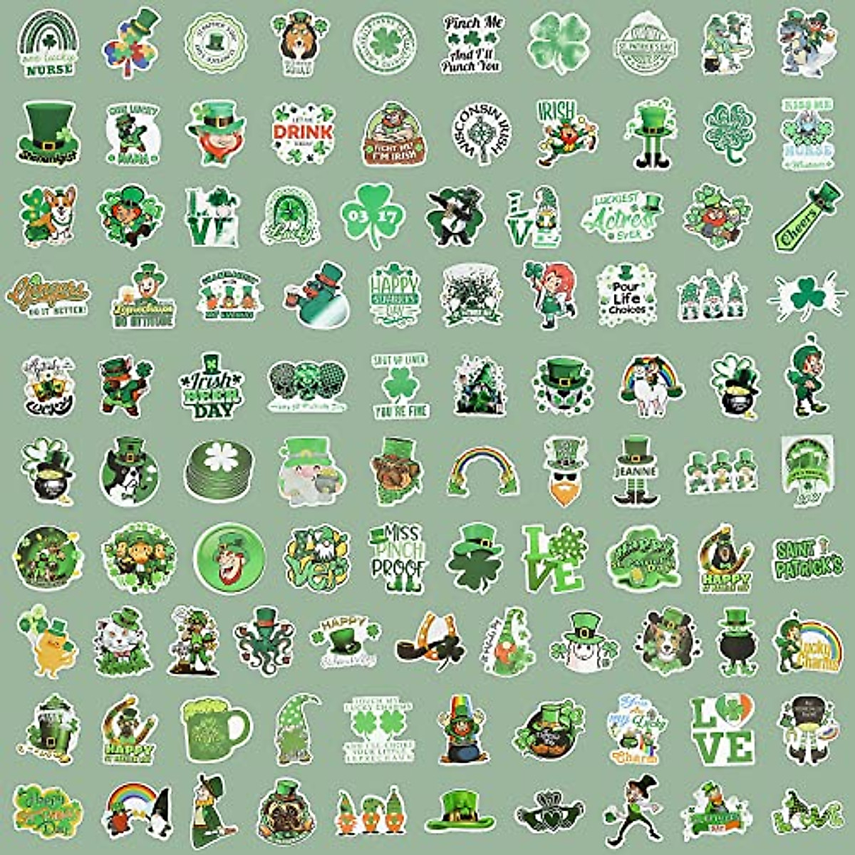 200Pcs St Patrick's Day Stickers,Water Bottle Stickers for Kids Adults Cute Vinyl Waterproof Stickers Accessories DIY for Laptop Water Bottle Envelopes Crafts Scrapbooking,St Patrick's Day Decorations Party Home Supplies