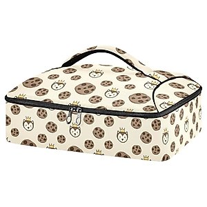Kcldeci Insulated Thermal Food Carrier Insulated Casserole Carrier for Hot or Cold Food,Dog Cartoon Cookie Insulated Tote Bag for Potluck Cookouts Parties Picnic,Lasagna Lugger