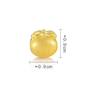 CHOW SANG SANG 999 24K Solid Gold Mini Charm Mandarin Oranges Bracelet for Women 92658C (Gold, 17 CM)