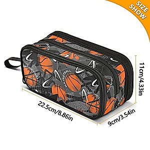 J JOYSAY Basketball Pencil Case Large Big Capacity Pencil Bag for Girls Boys Pencil Storage Box Storage Marker Box Stationery for Kids Teens Student Adults