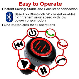 GR8IM Wireless Earbuds TWS Stereo Bluetooth 5.0 in-Ear Headphones with Deep Bass, Built-in Mic, Answer Phone Call Earphone IPX5 Waterproof Sports Earpiece with Charging Case