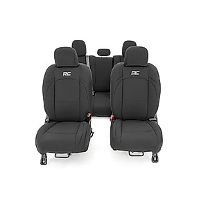 Rough Country Neoprene Seat Covers for 2020-2022 Jeep Gladiator JT - 91034, Front/Rear, Black