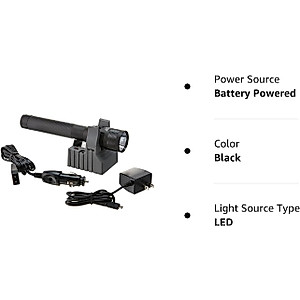 Streamlight 75866 Stinger 425-Lumen DS LED Flashlight, 120V AC/12V DC Steady Charger and 1 Smart Charge Holder, Black, Clear Retail Packaging