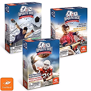 FoxMind Games: Sports Dice, Football, Roll Your Way to the End Zone, Easy to Learn, Fun to Play, Play with Up to 4 Players, For Ages 7 and up