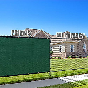 ShadeMart 6' x 50' Green Fence Privacy Screen Windscreen Shade Fabric Cloth HDPE, 90% Visibility Blockage, with Grommets, Heavy Duty Commercial Grade, Cable Zip Ties Included (We Customize Size)