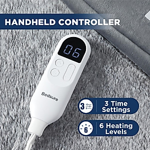 Bedsure Heating Pad for Back Pain Relief - Mother's Day & Birthday Gifts for Women Men Moms, FSA HSA Eligible, Electric Heated Pad for Neck and Shoulders, ETL Certified, Extra Large 24"x33", Grey