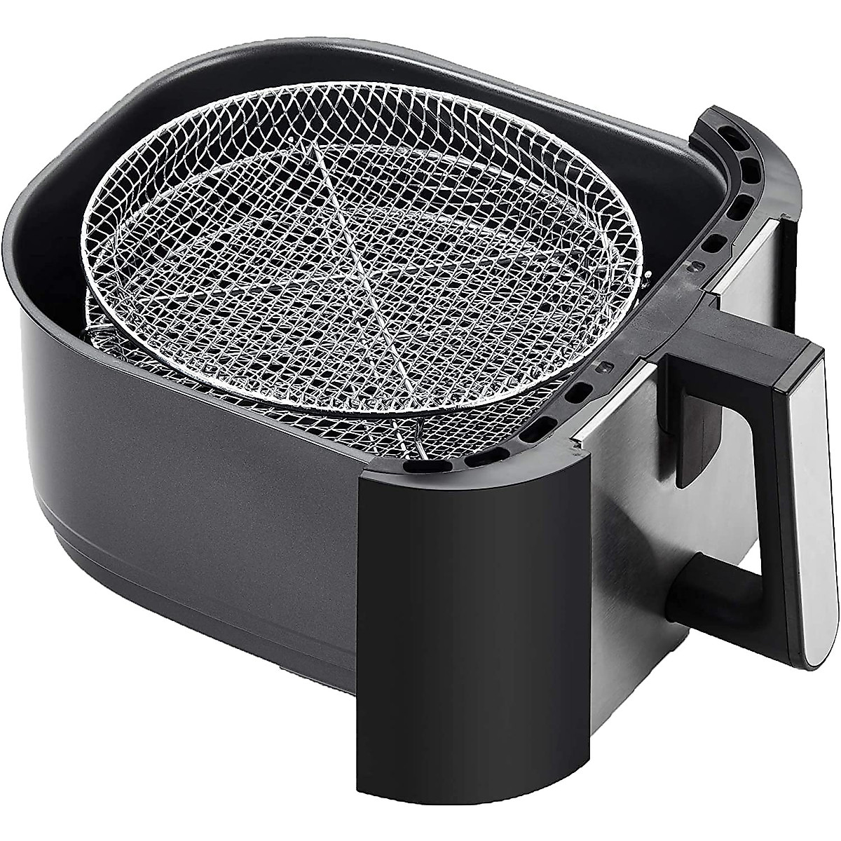 GoWISE USA 7-Quart Air Fryer & Dehydrator - with Ergonomic Touchscreen Display with Stackable Dehydrating Racks with Preheat & Broil Functions + 100 Recipes (Black/Stainless Steel)