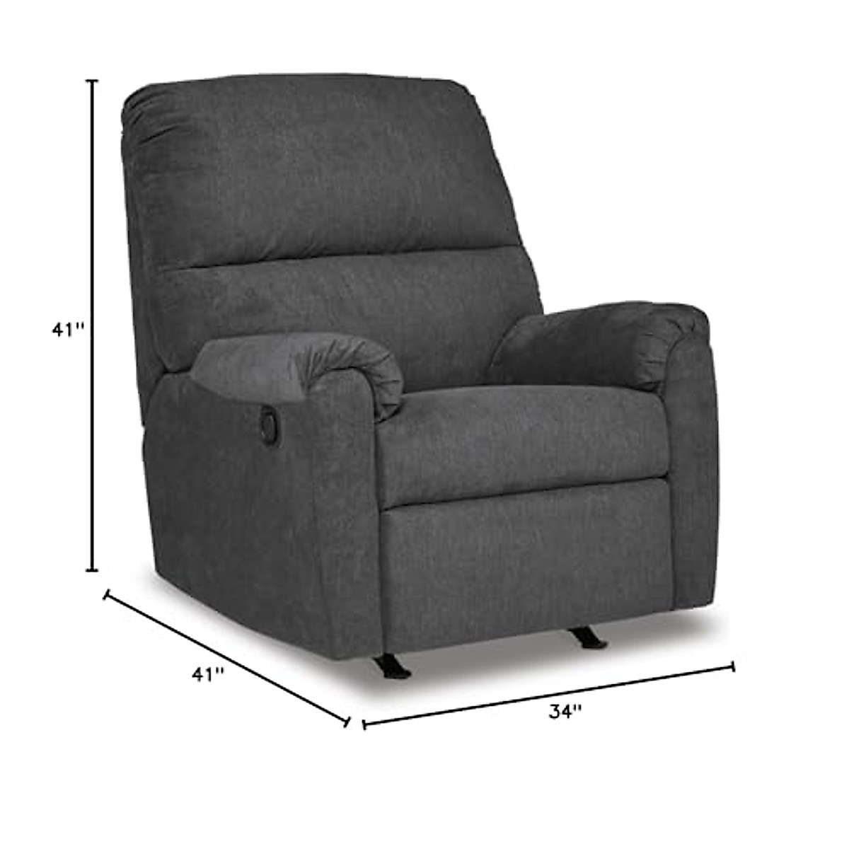 Signature Design by Ashley Miravel Casual Manual Rocker Recliner, Gray