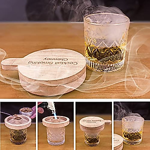 Cocktail Smoker Kit with 4 Flavors Wood Chips, Old Fashioned Smoker Kit with Lid, Whiskey Smoker Gifts for Men, Bourbon Smoker Kit Gifts for him, Drink Smoker Infuser Kit, Mixologist Tool for Home Bar