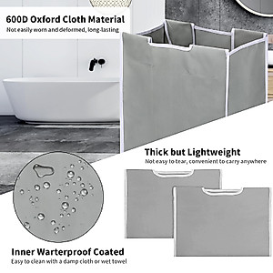 3 Bag Laundry Sorter Replacement Bags, Augot Large Hamper Cart Removable Replacement Bags with 6Pcs Carry Handle, Laundry Organizer Storage Replacement Bags 21“H×15“L×9”W （No Hangers ）