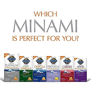 Garden of Life Minami Supercritical Platinum Omega 3 Fish Oil Supplement - Orange, Ultimate Once Daily for Heart & Brain Health, 1100Mg Omega-3S, 1,000 Iu Vitamin D3, 60 Softgels