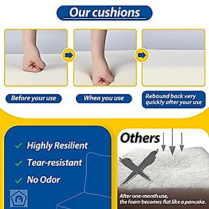 AAAAAcessories Outdoor Deep Seat Cushions for Patio Furniture, Water-Resistant Replacement Patio Chair Cushions Set of 4, 24 x 24 x 5 inch, Dark Moss Green