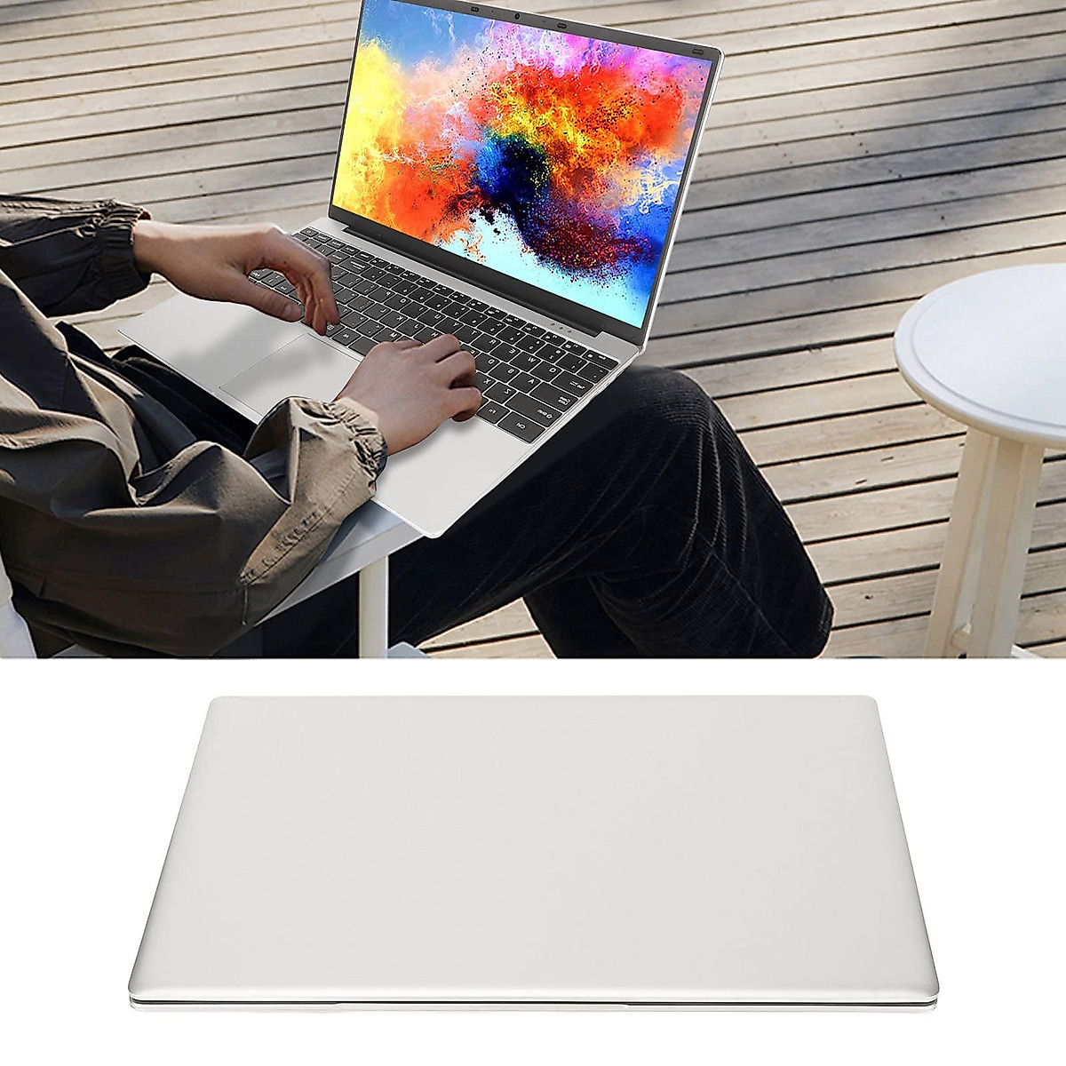 Acogedor 15.6in Ultra Slim Laptop, Windows11, IPS 1920x1080 HD Screen, 16GB + 128GB, for Intel N5095, Backlit Keyboard, Fingerprint Unlock, 2.4G 5G WiFi Thin Portable Laptop Computer