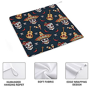 Lurnise Hand Towel Guitar Skull Hand Towels Dish Towel Lanyard Design for Bathroom Kitchen Sports