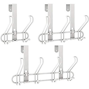 Franklin Brass OTDW04F-W-C 4-Hook Wire Over The Door Storage Rack, White