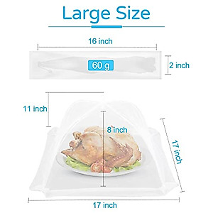 Comforer 4 Pack Food Cover Mesh Food Tent, 2 * 17 Inches and 2 * 14 Inches, Pop-Up Umbrella Screen Tents, Collapsible and Reusable Patio Net for BBQ, Picnics, Parties, Camping, Outdoor