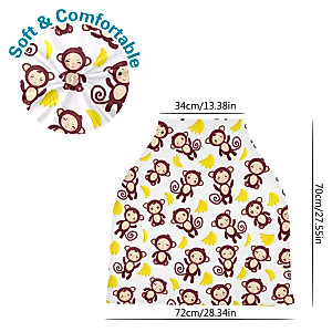 Nursing Cover Breastfeeding Scarf Brown Monkey - Baby Car Seat Covers, Stroller Cover, Carseat Canopy (801h)