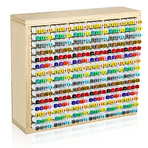 DoubleFill Wooden Marker Organizer for 360 Markers Marker Storage Art Marker Storage Rack Watercolor Brushes Pens Color Pencils Organizer Holder for Desk